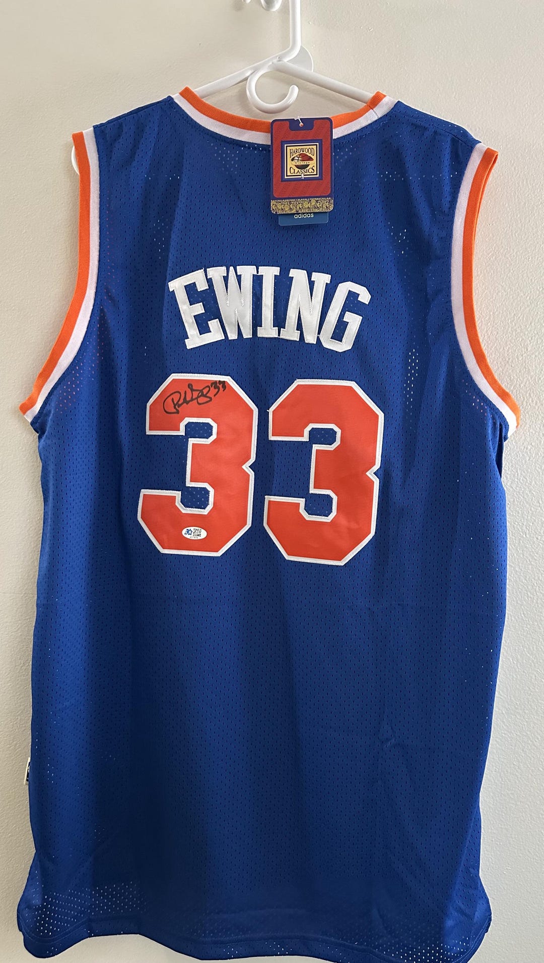 Patrick Ewing Signed New York Knicks Adidas Autographed Basketball Basketball Jersey W/qr-coa ...