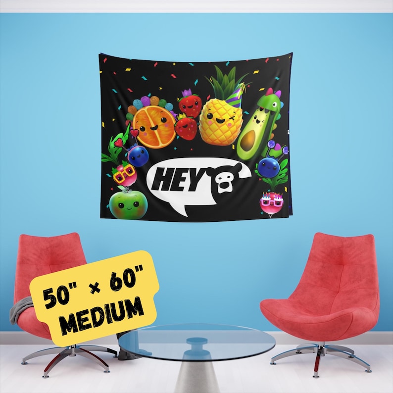 Hey Bear Sensory Backdrop With Logo and Birthday Dancing Fruit ...