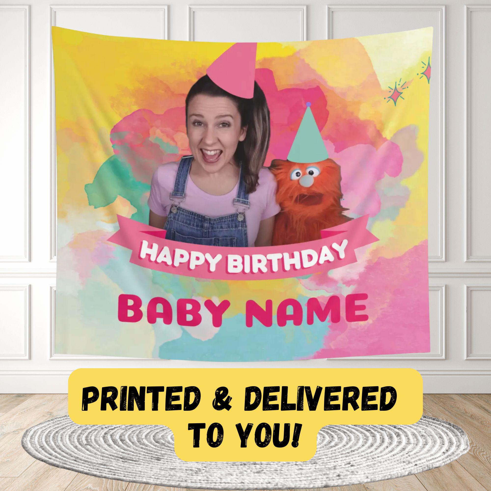 Ms Rachel Backdrop With Name Printed & Delivered FAST From USA in Pink ...