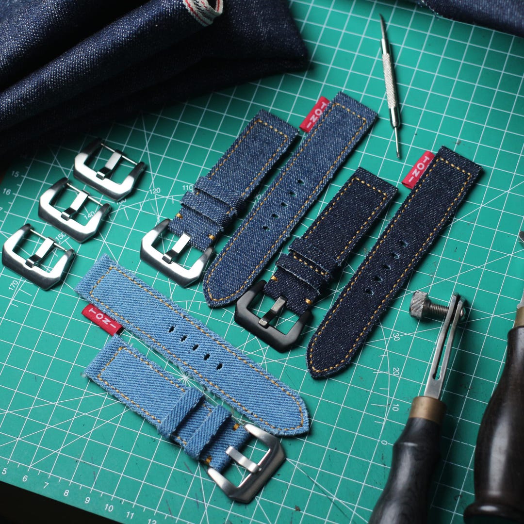Handmade Denim Jeans Watch Strap "japanese Denim" Series - Etsy