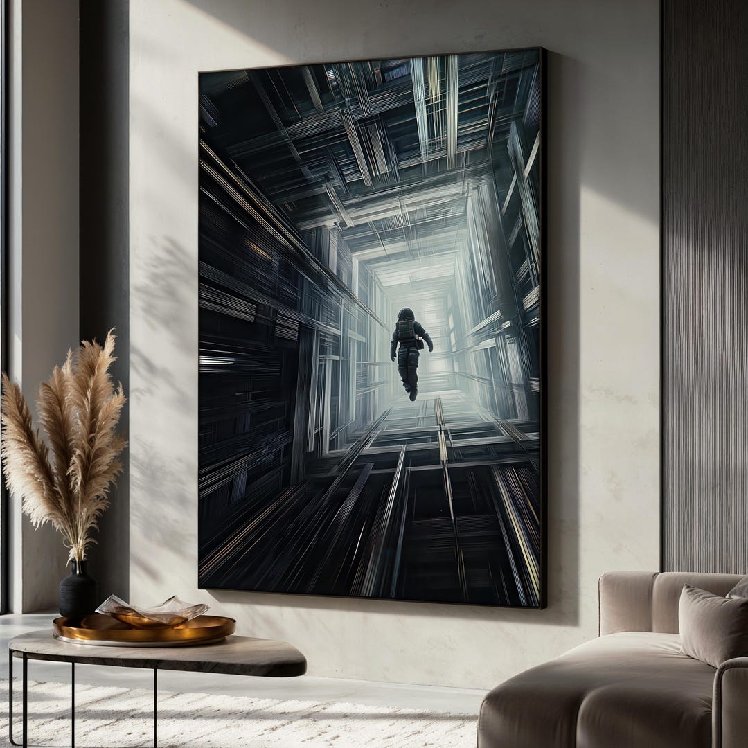 Interstellar Canvas Painting, Astronaut Space Art, Sci-fi Wall Decor ...