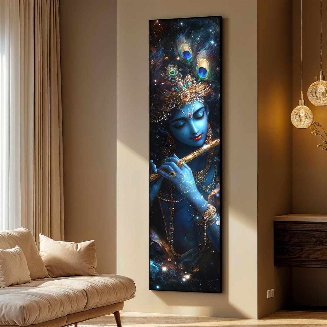 Lord Krishna Canvas Painting, Krishna Wall Art, Radha Krishna Wall ...