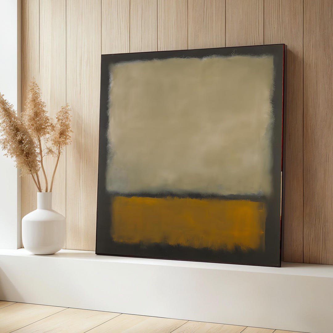 Mark Rothko Beige and Ochre Canvas Painting, Abstract Color Field Wall ...