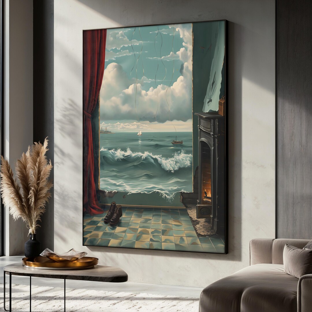 Vladimir Kush Surreal Ocean Canvas Painting, Window View of Waves ...