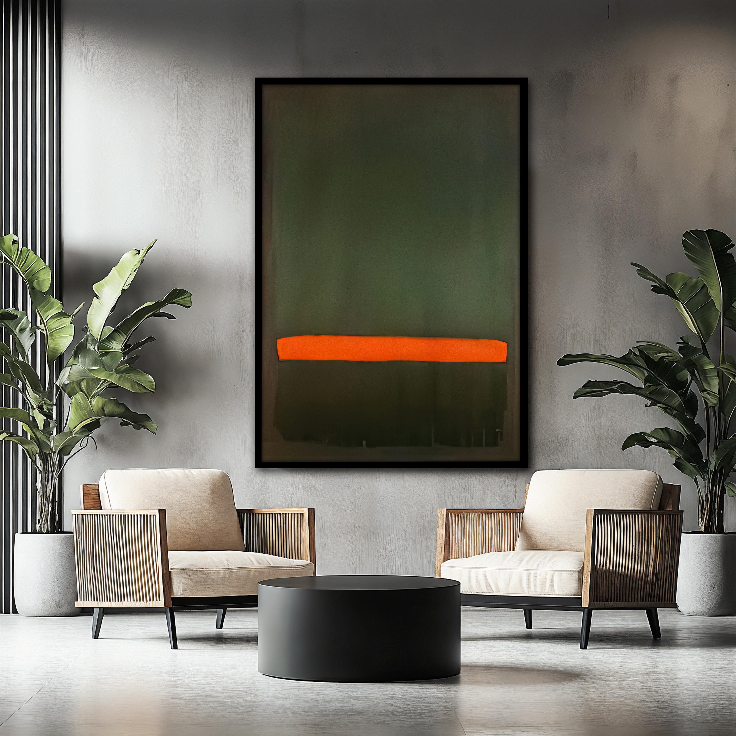 Mark Rothko No.15 1964 Canvas Painting, Two Greens and Red Stripe ...