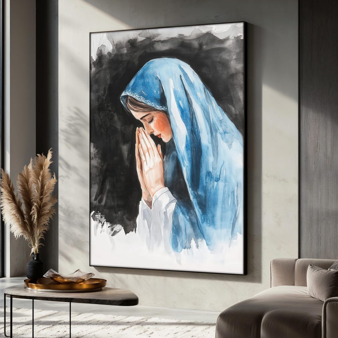 Holy Virgin Mary Canvas Painting, Catholic Religious Wall Art ...