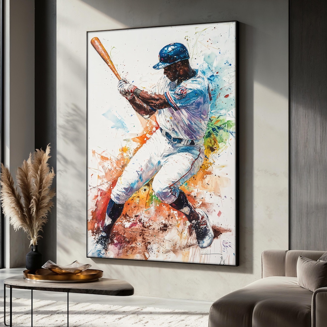 Baseball Player Canvas Painting, Abstract Sports Art, Baseball Art ...