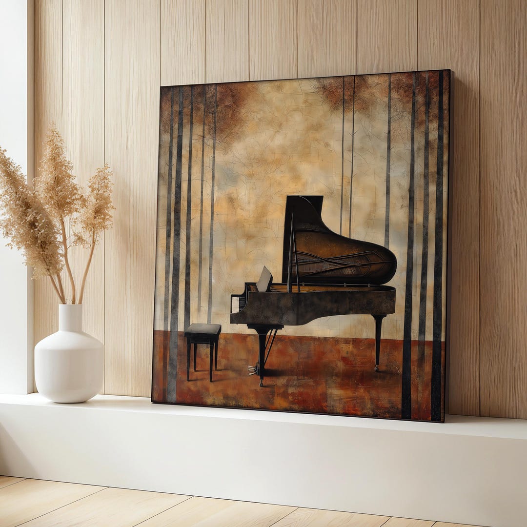 Grand Piano Canvas Painting, Elegant Music Wall Art, Living Room Decor ...