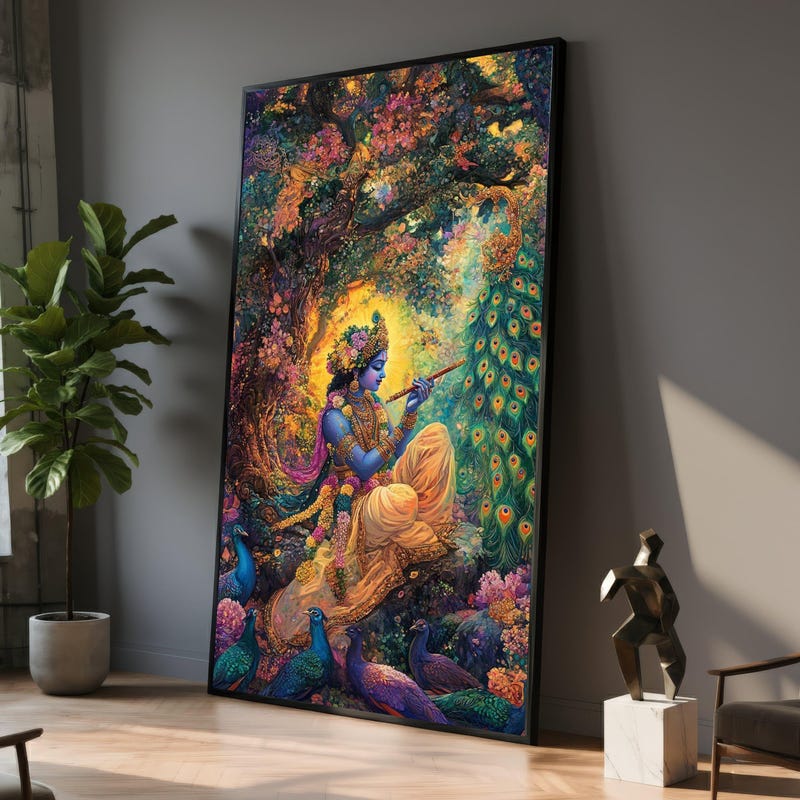 Krishna With Peacock - Etsy UK