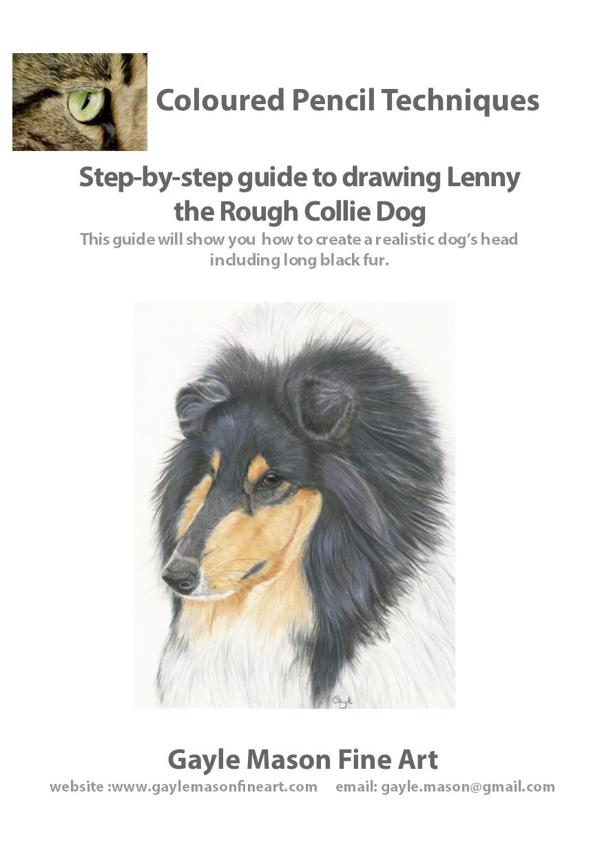 Step by Step Tutorial - Drawing a Rough Collie Dog in Coloured Pencils ...