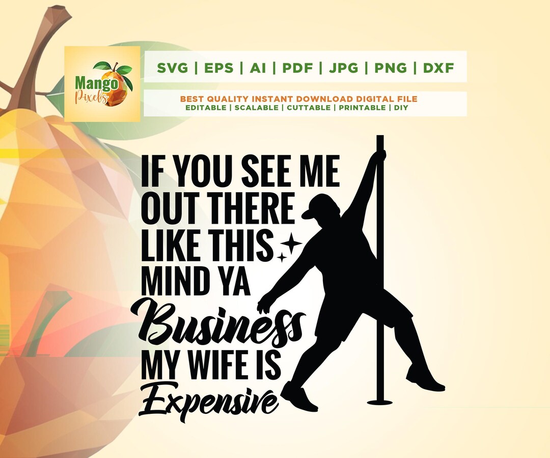Funny Husband Shirt Design SVG: Wife is Expensive - Cricut, Silhouette ...