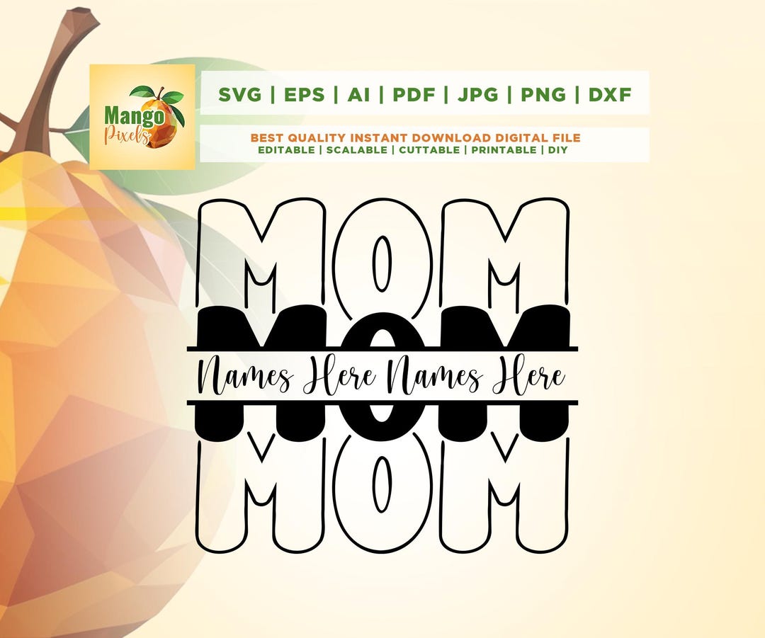 Mom Monogram SVG, Mom Svg, Png, Svg, Silhouette, Mama Svg, Mother's Day ...
