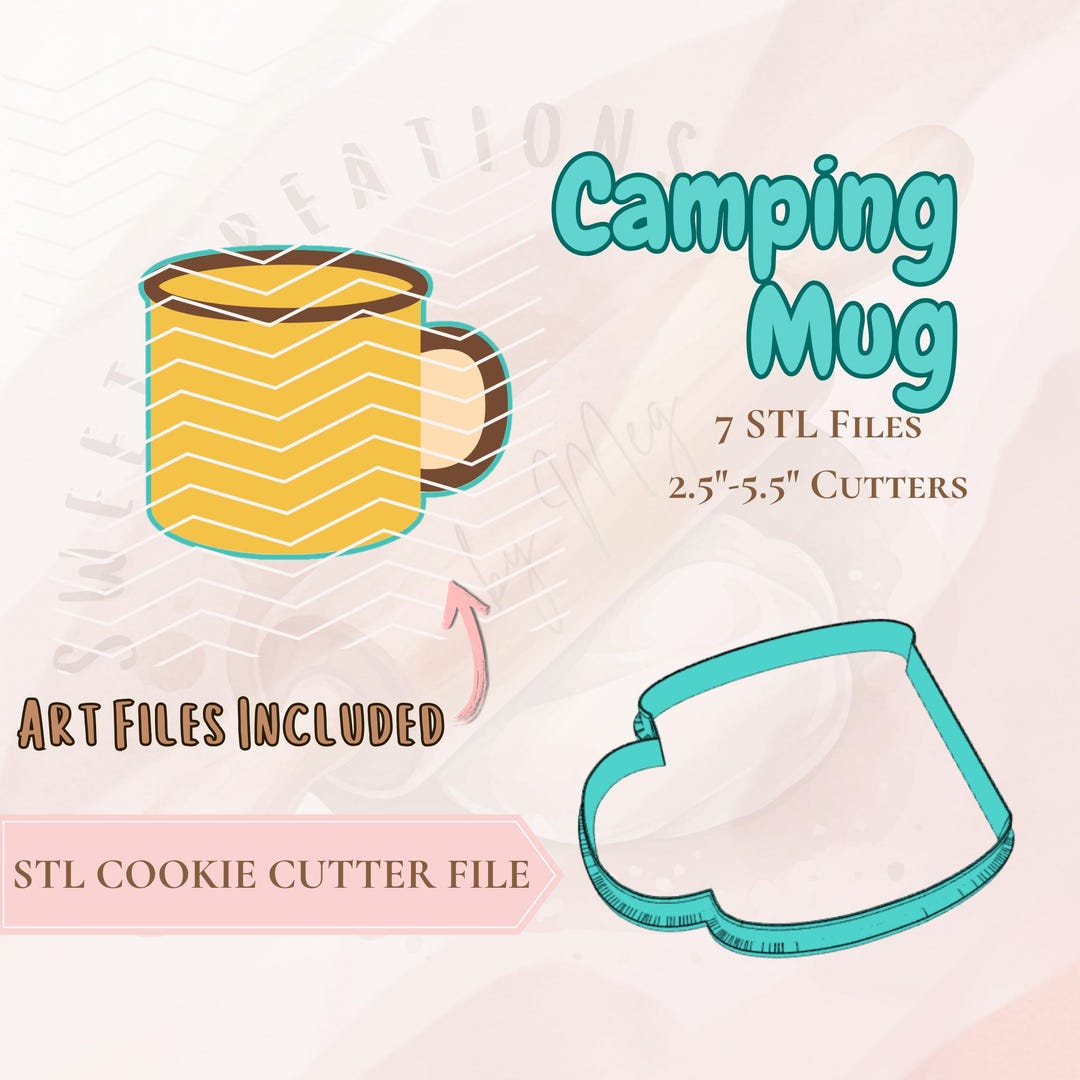 Camping Mug Cookie Cutter: 3D STL File (digital Download) - Etsy
