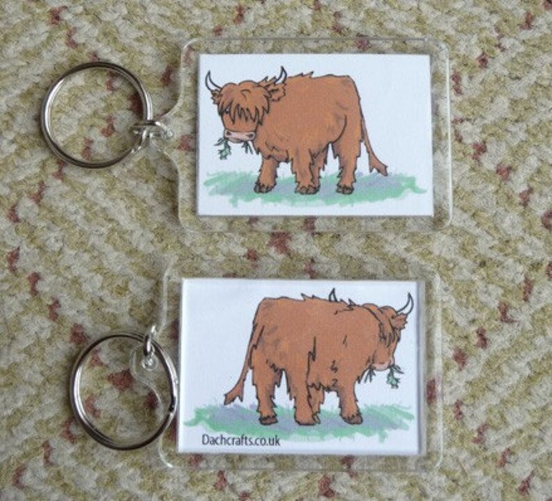 Highland Cow Key Ring - Etsy UK