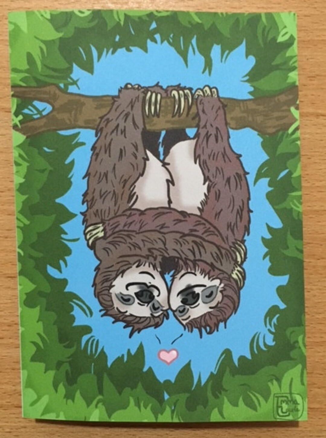 Slothful Cuddles Card - Etsy