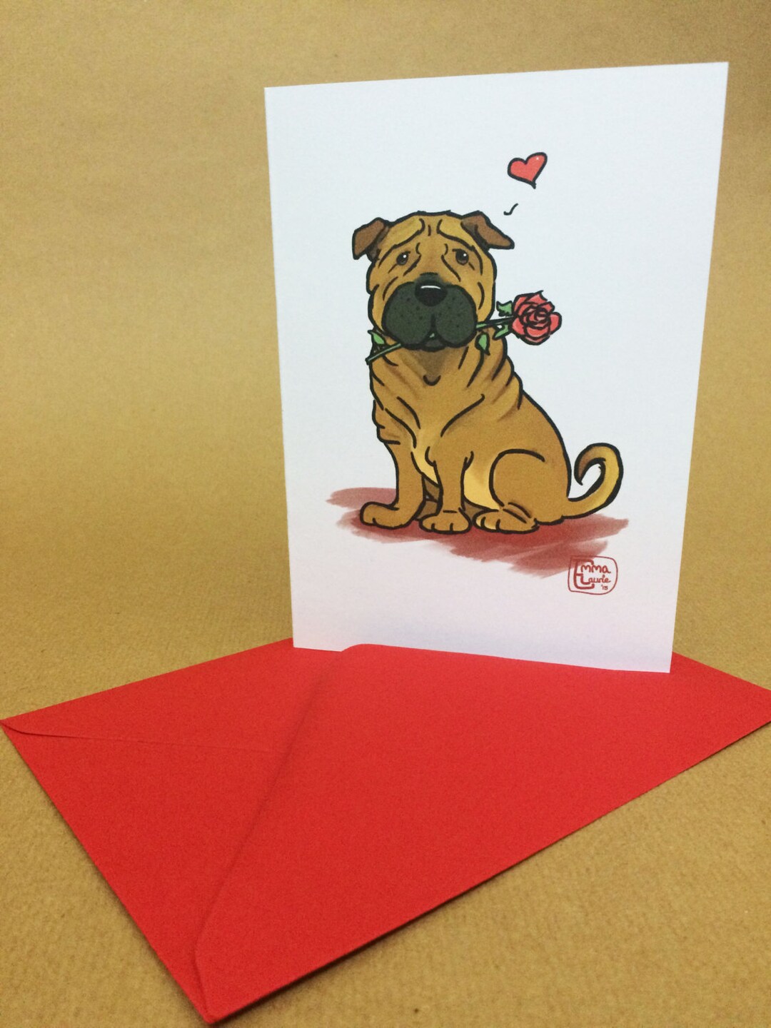 Shar-pei Love Card - Etsy