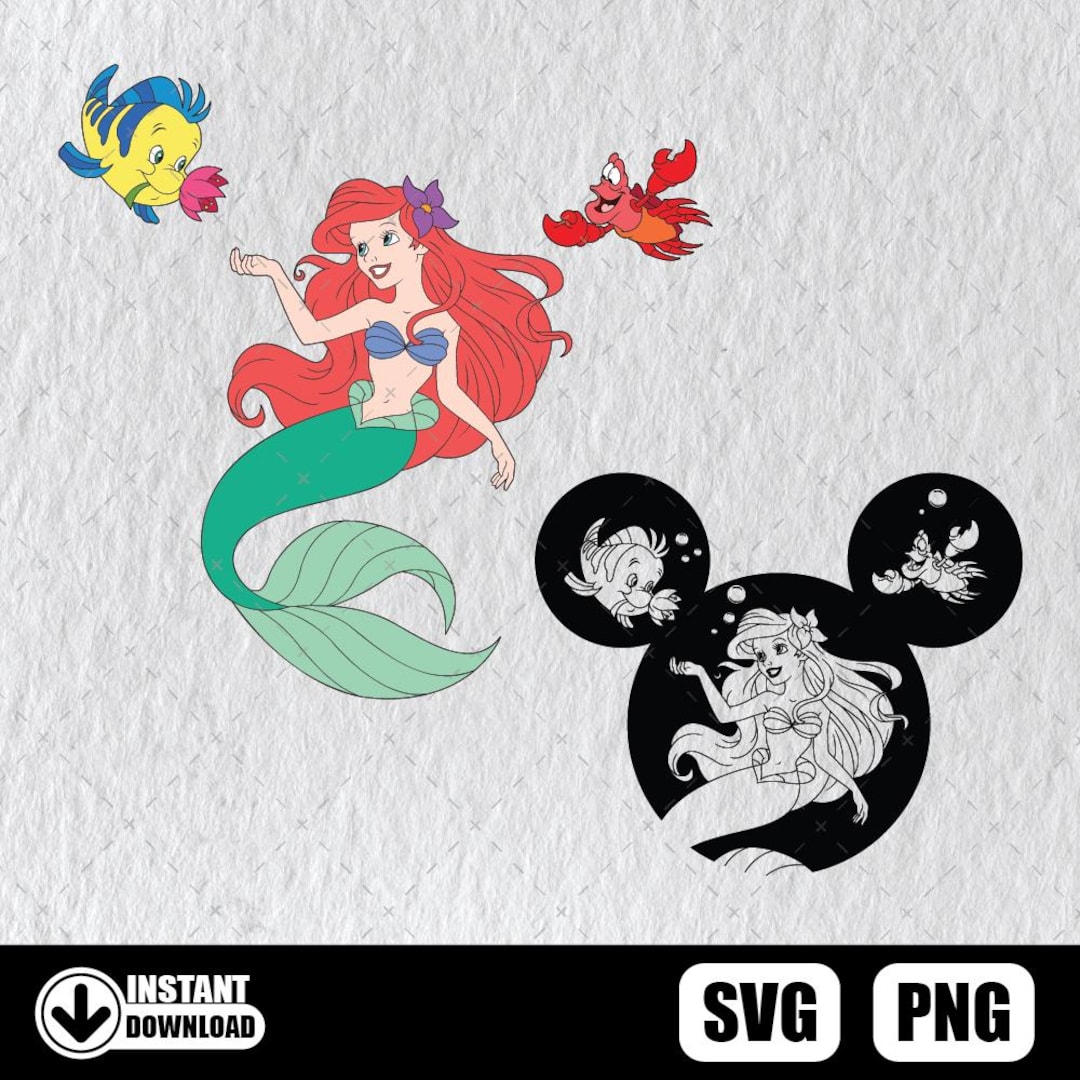 Ariel Svg Little Mermaid Svg Little Mermaid and Friends Svg Little ...