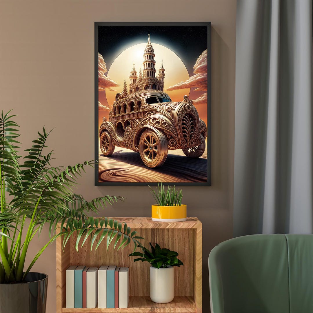 Fantastical Steampunk Castle Car Art - Digital Art (75x100cm) - Etsy