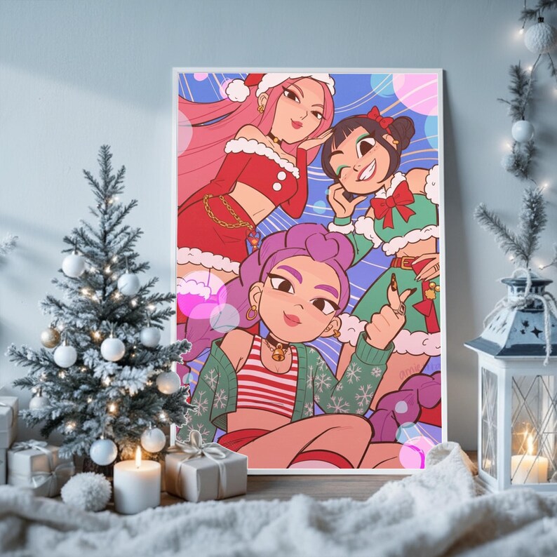 HUNTRIX K-Pop: Demon Hunters Print | Christmas Poster | Anime Girl ...