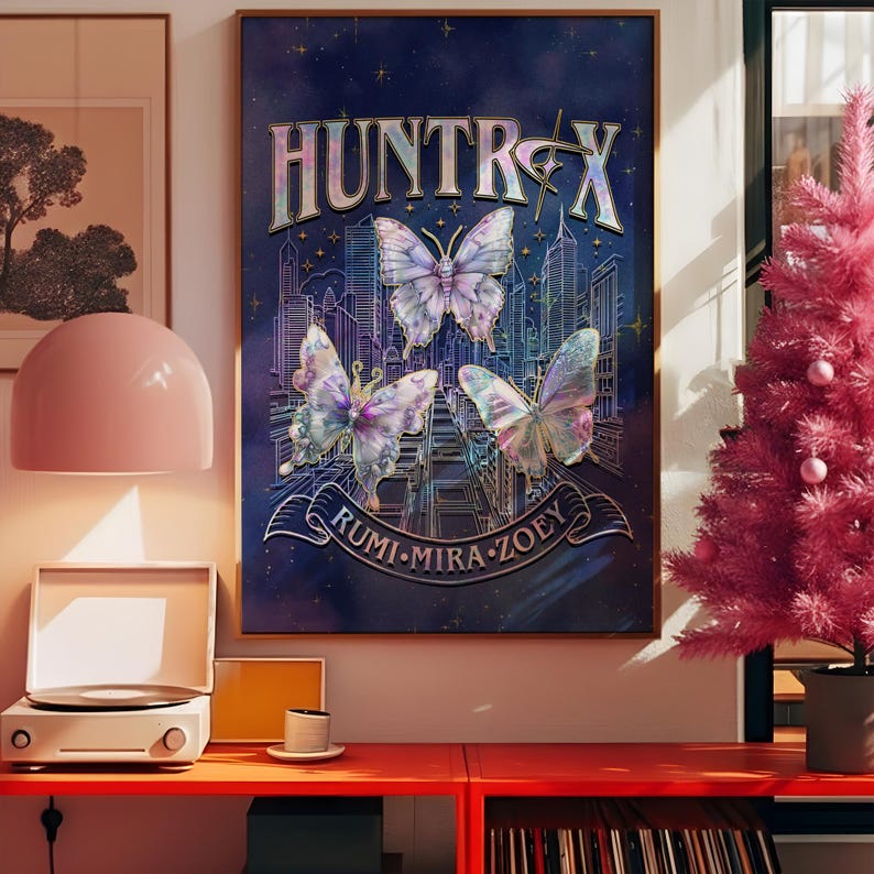 HUNTR/X Kpop Demon Hunters Art Print | Holographic Butterfly Urban ...