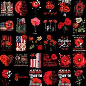 30+ Veterans Day Red Poppy Flower PNG, Remembrance Day PNG, Patriotic ...
