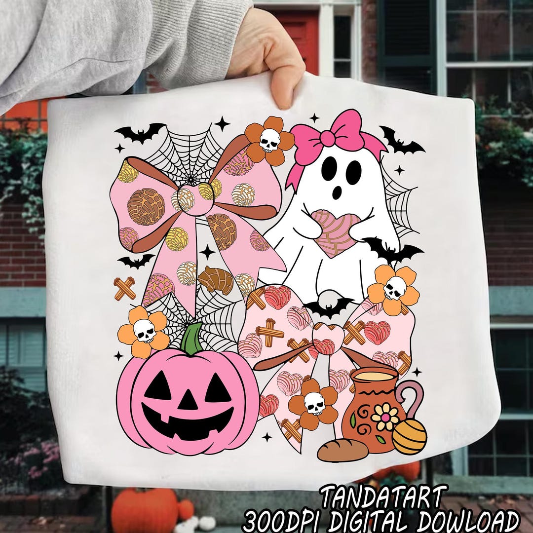 Halloween Mexican Conchas Ghost PNG, Spooky Pan Dulce Ghost PNG, Funny ...