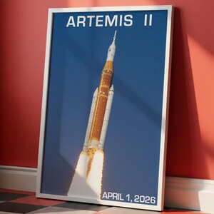 Artemis II Poster, Rocket Illustration Wall Art, Space Fan Gift - Etsy