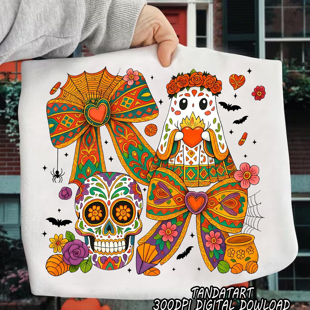 Espooky Halloween Conchas Mexican Coquette Bow PNG, Cute Pan Dulce ...