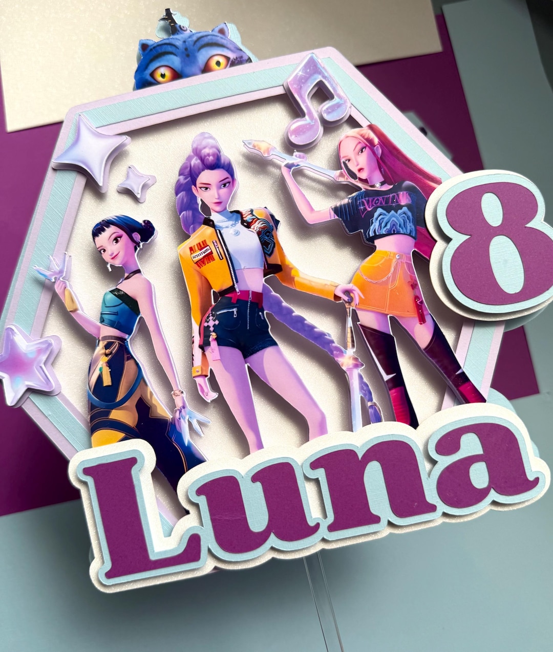 Cake Topper Kpop demon hunters - guerreras kpop decoración pastel ...