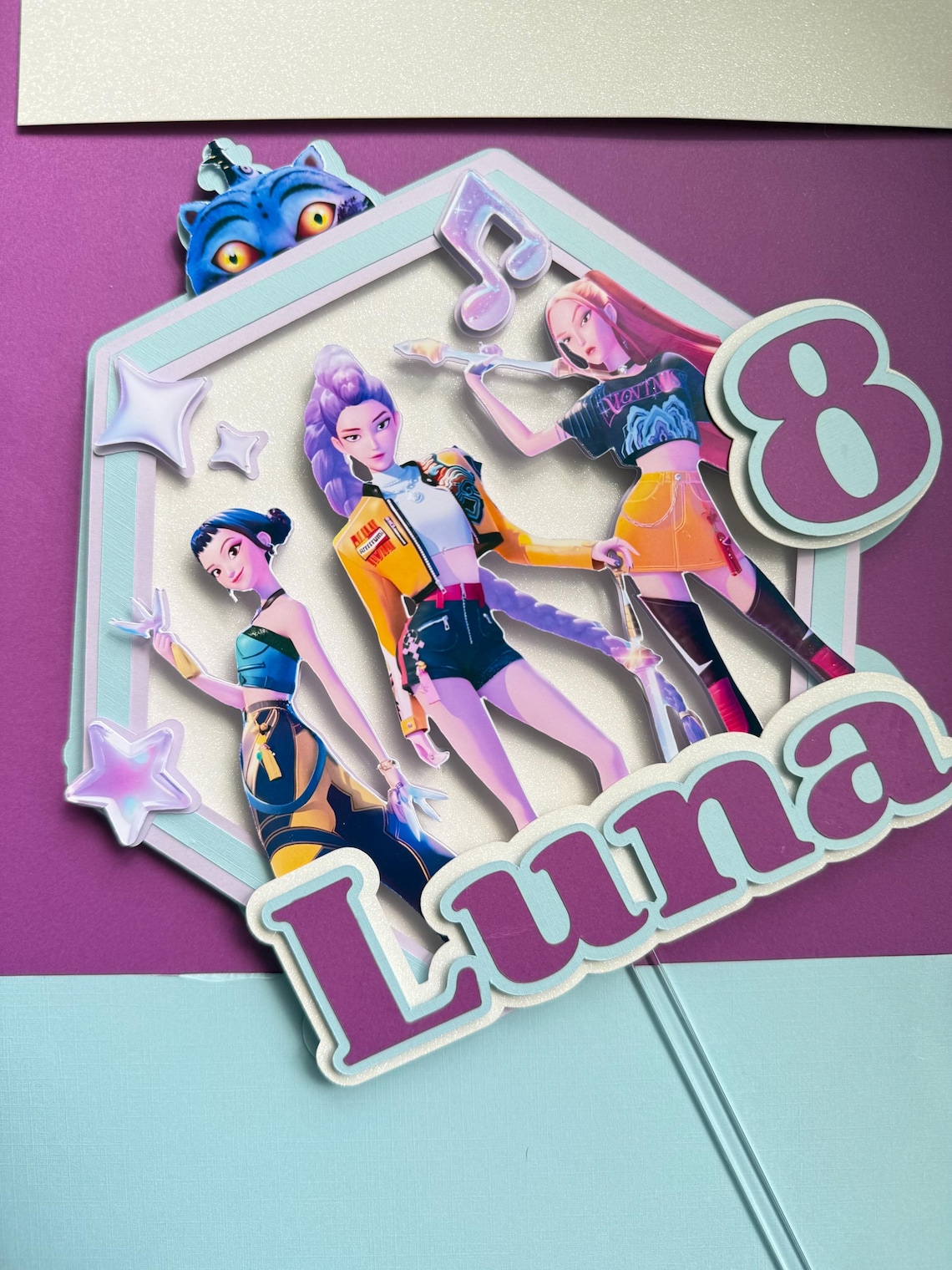 Cake Topper Kpop demon hunters - guerreras kpop decoración pastel ...