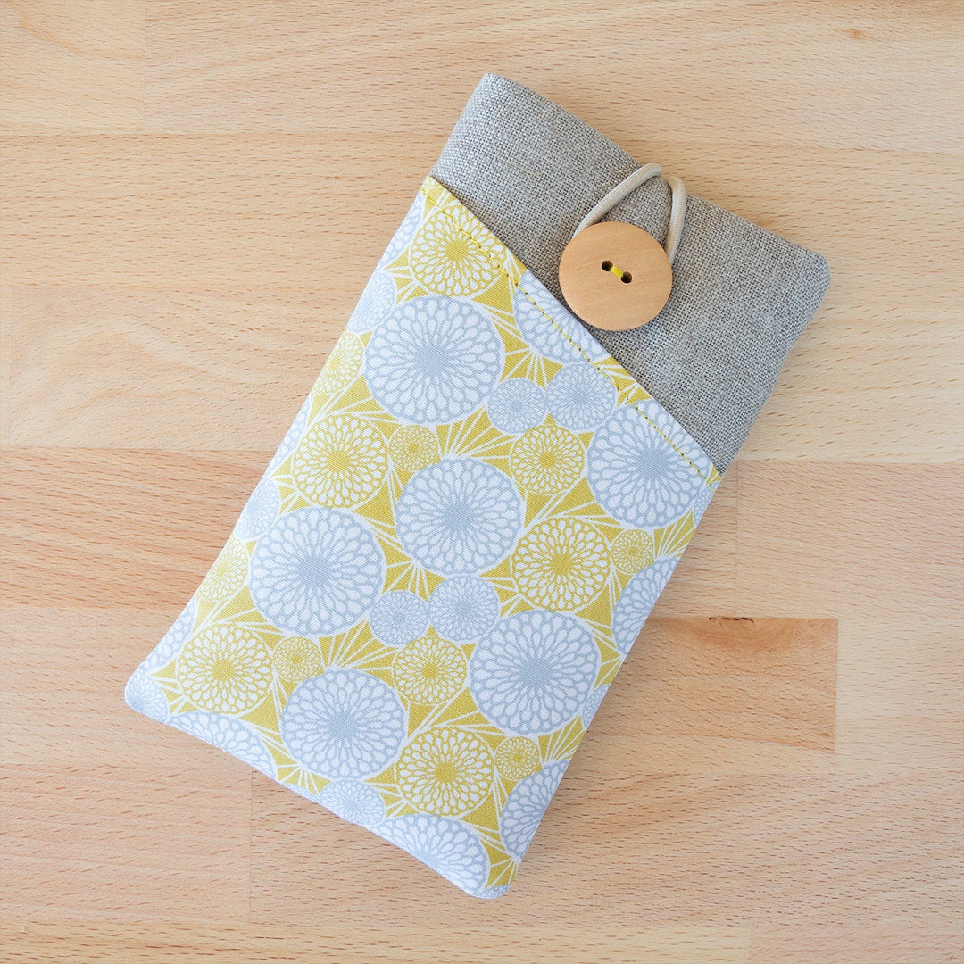 Floral iPhone Fabric Case: Padded Phone Sleeve With Pocket - Etsy