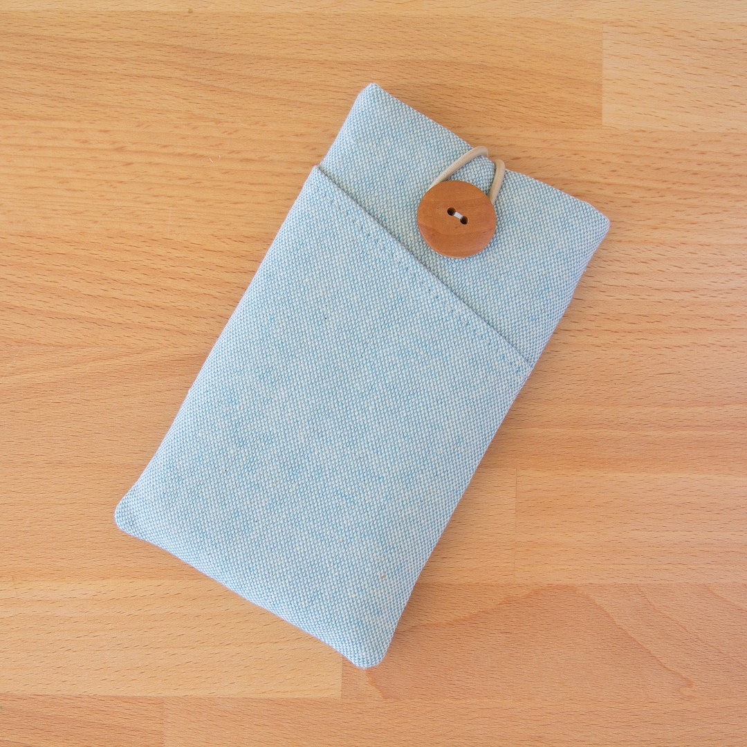 Cotton iPhone Sleeve: Padded Phone Pouch With Pocket - Etsy