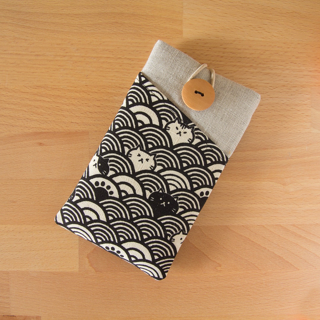 Cotton iPhone Sleeve: Padded Phone Case With Pocket - Etsy