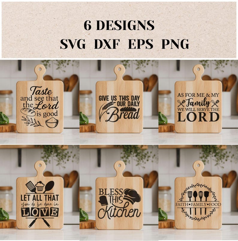Farmhouse Kitchen Quotes SVG Bundle: Christian Kitchen Decor (digital ...