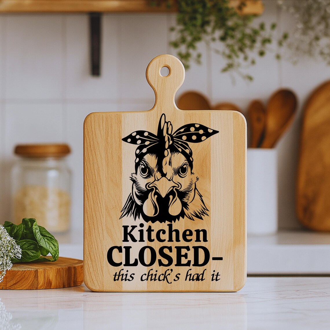Kitchen Closed Sign SVG | Funny Chicken SVG Cut File | Retro Farmhouse ...
