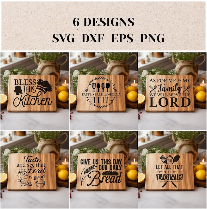 Farmhouse Kitchen Quotes SVG Bundle: Christian Kitchen Decor (digital ...