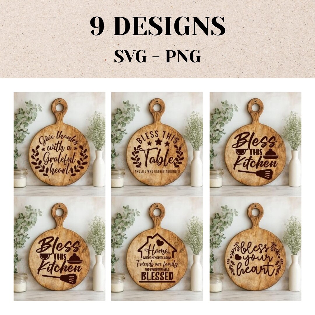 Kitchen Blessings SVG Bundle, Farmhouse Quote Cut Files, Christian Home ...