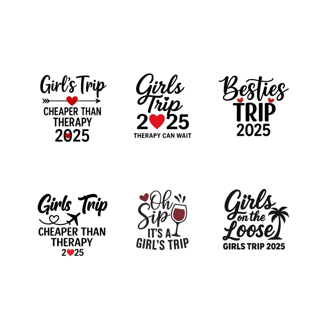 Girls Trip 2025 Cheaper Than Therapy SVG | Fun Girls Weekend SVG ...