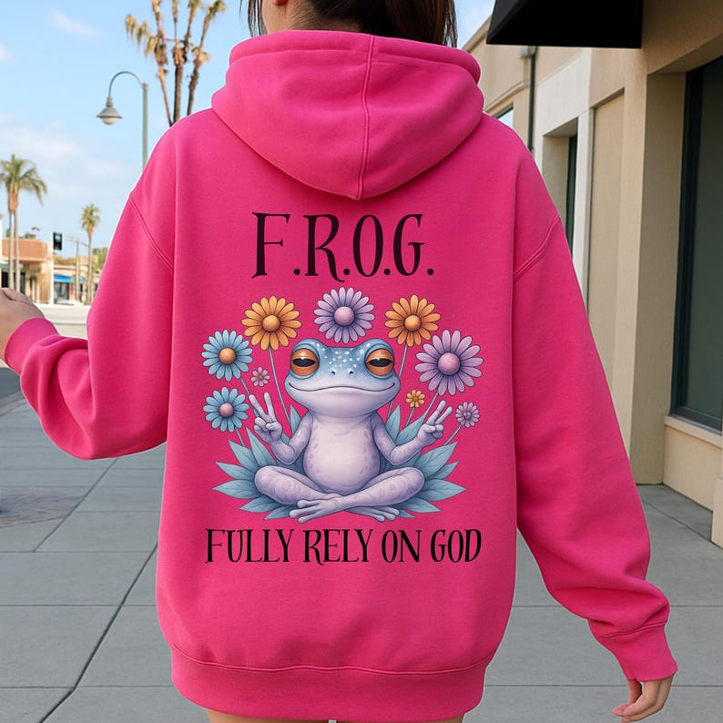 F.R.O.G. PNG | Fully Rely on God Christian Frog Design | Cute Floral ...