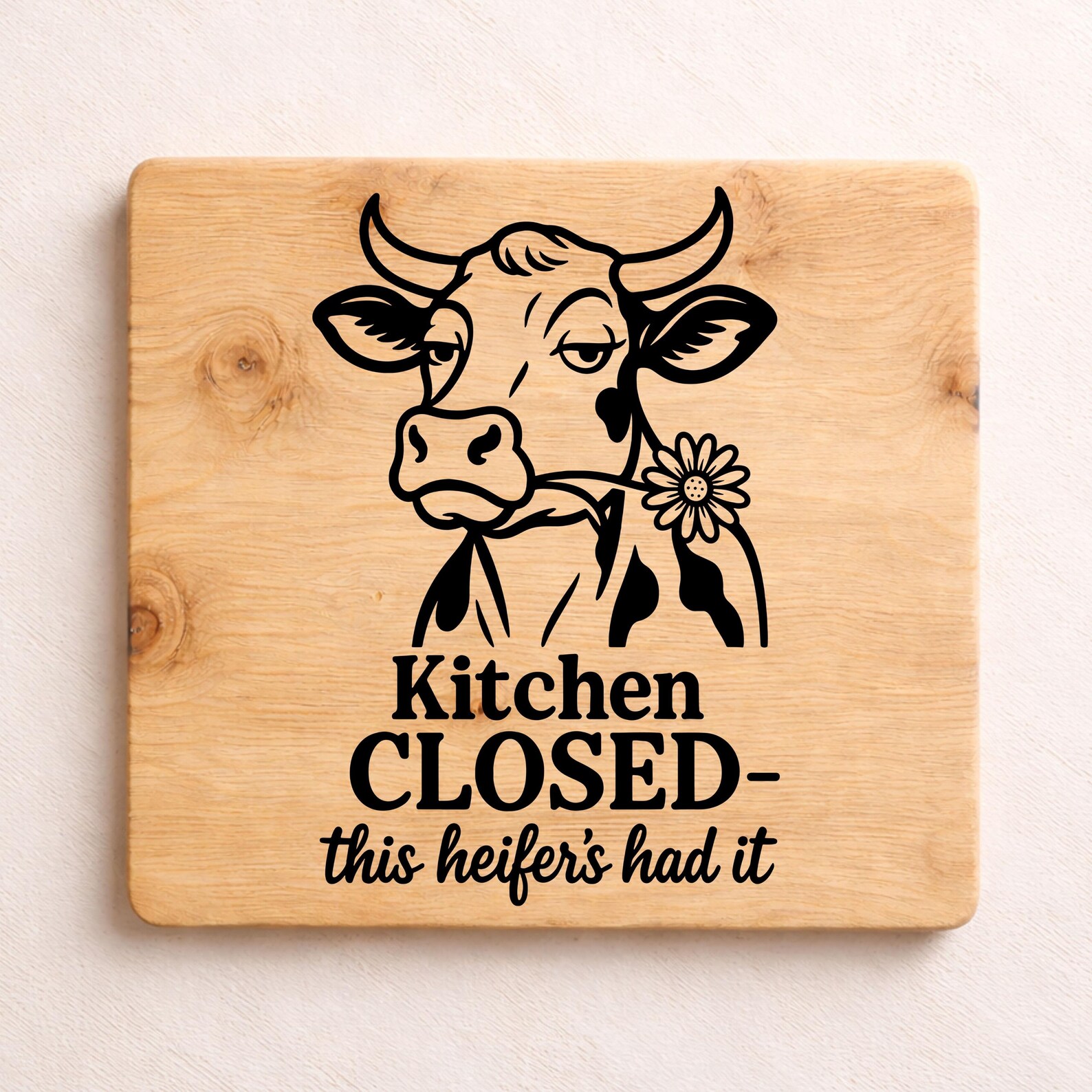 Funny Cow Kitchen Sign SVG for Laser Engraving | Farmhouse Kitchen ...