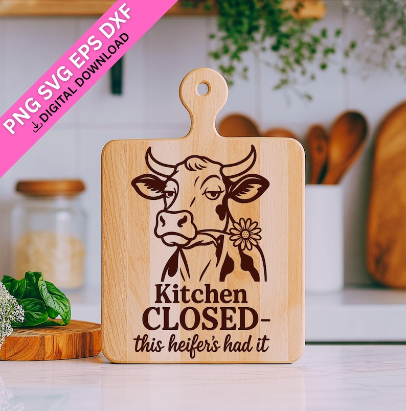 Funny Cow Kitchen Sign SVG for Laser Engraving | Farmhouse Kitchen ...