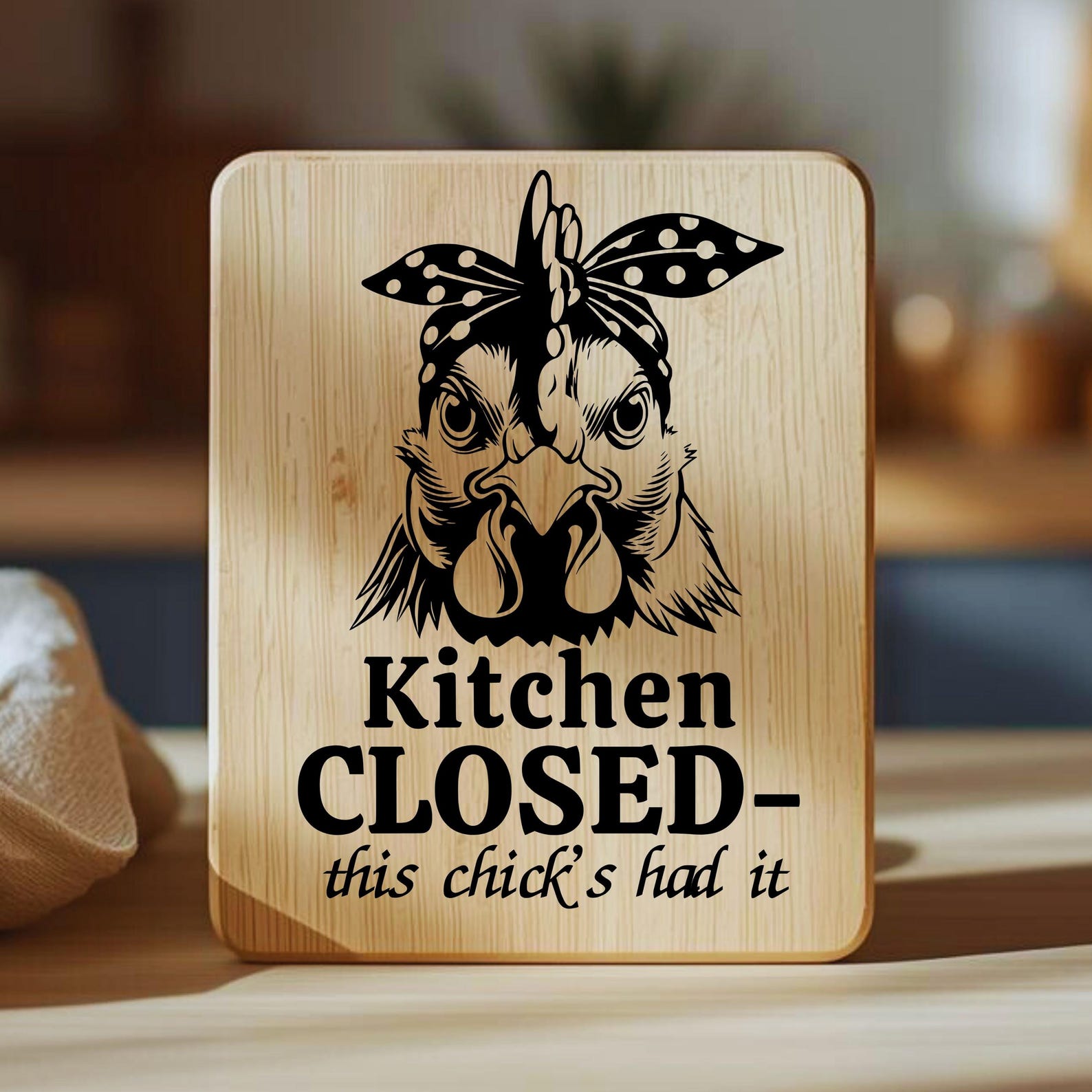 Kitchen Closed Sign SVG | Funny Chicken SVG Cut File | Retro Farmhouse ...