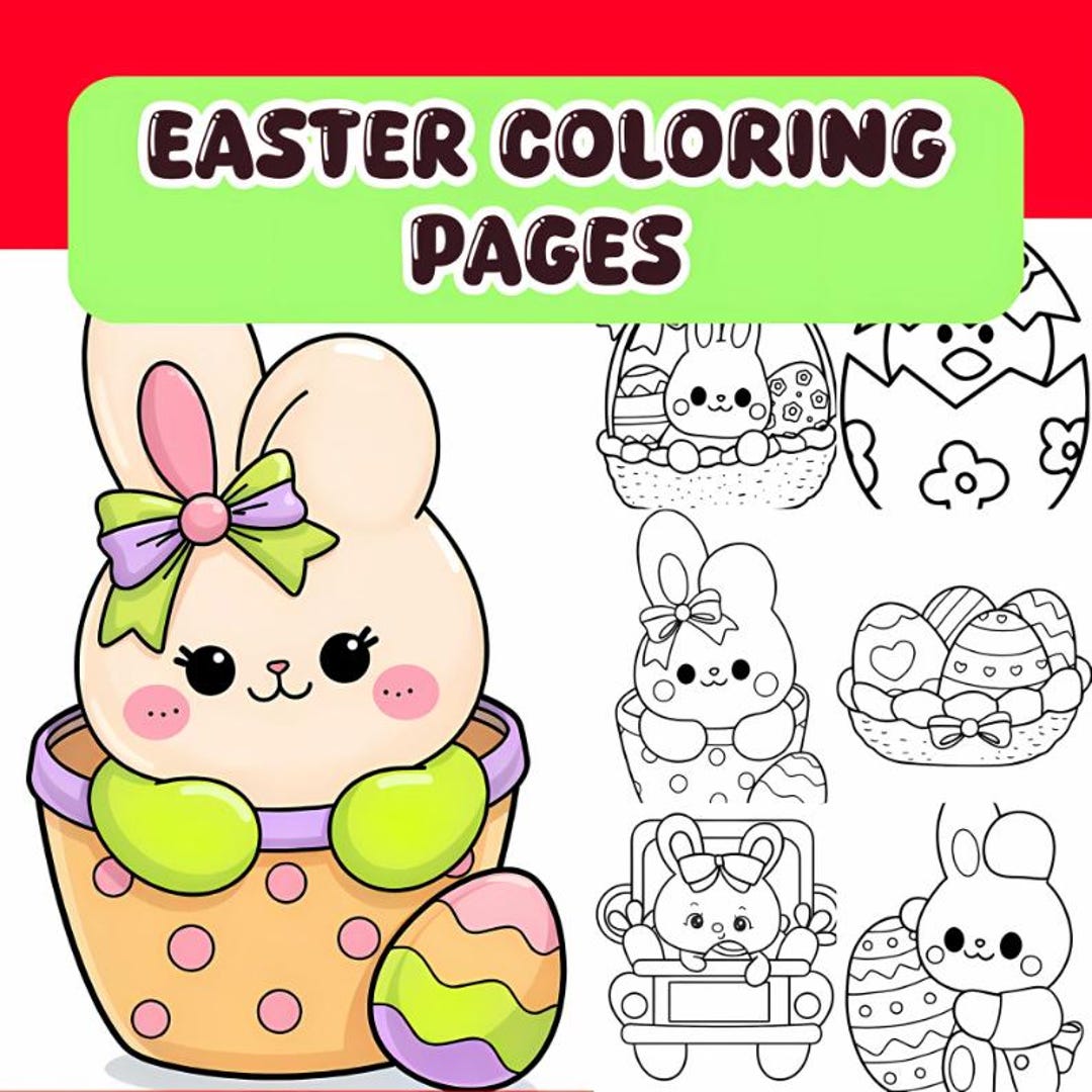 Easter Coloring Pages, Kawaii Coloring Pages for Kids and Adults ...