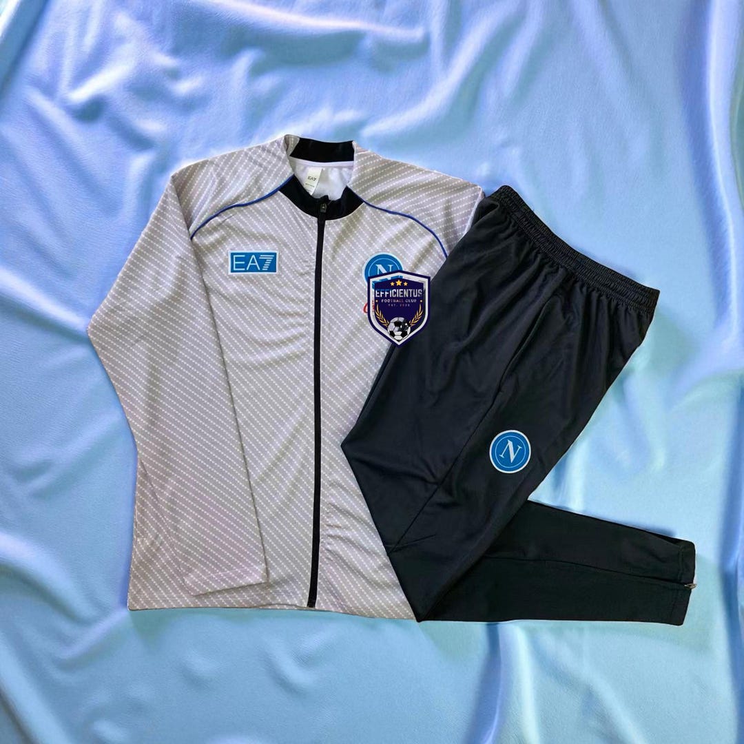 Napoli Full-zip Light Gray/white Tracksuit - Etsy