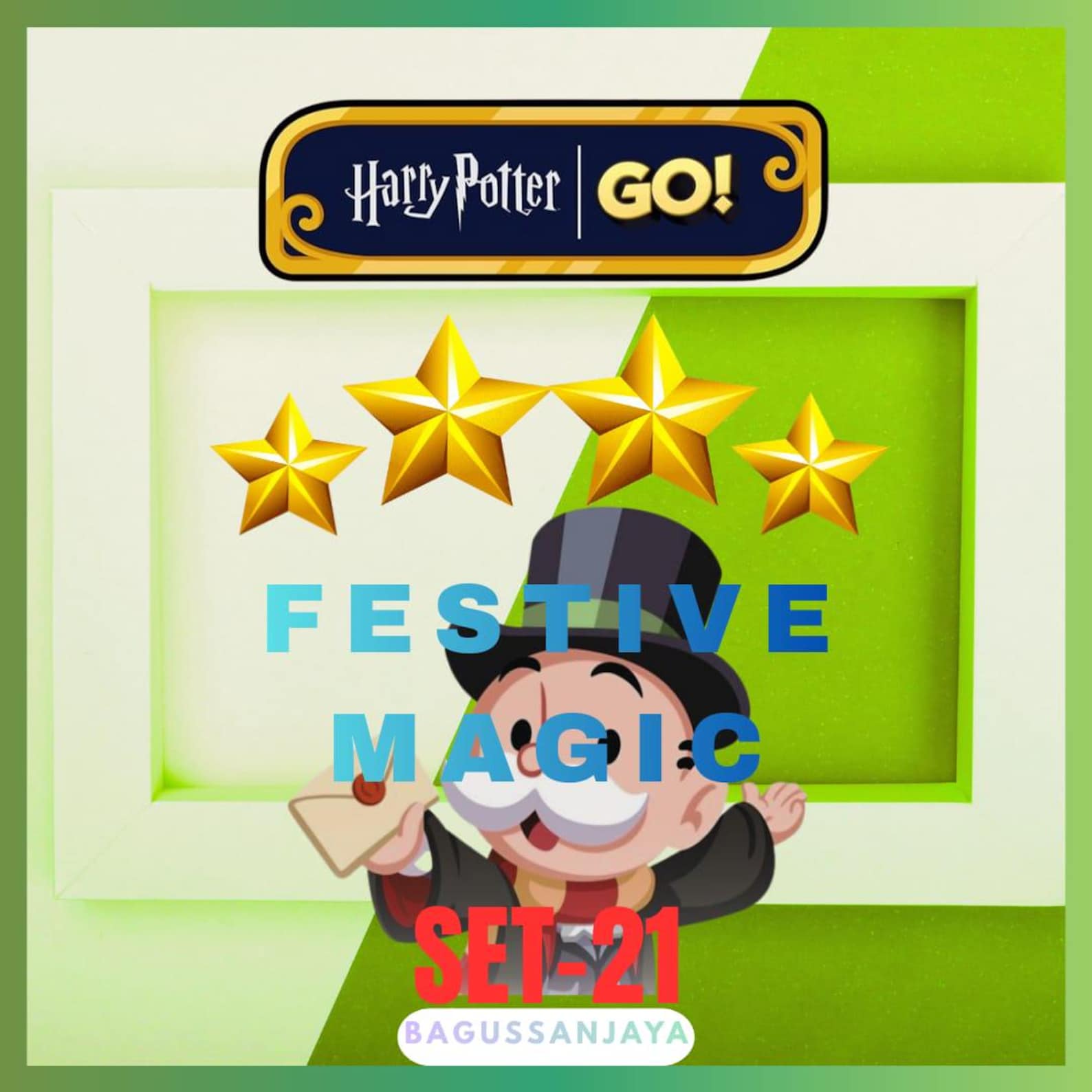 Festive Magic - Monopoly Go 4 Star Stickers - HARRY_POTTER Album -set ...