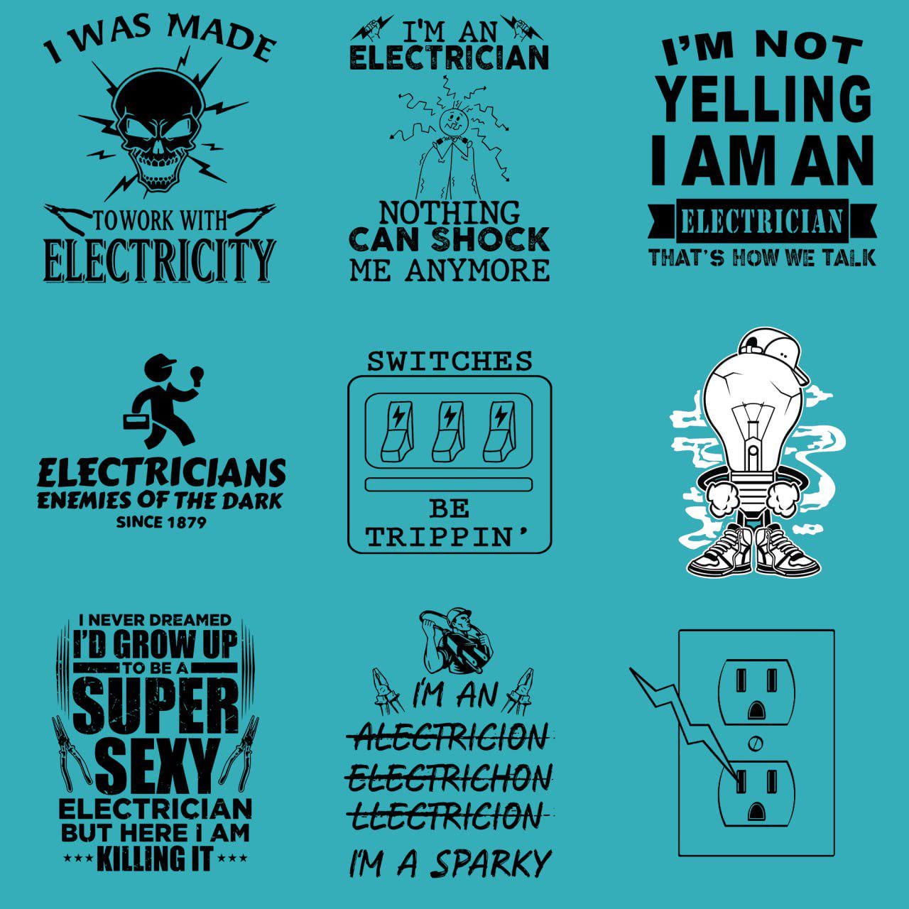 9 Designs Electrician SVG, Electrician Bundle Svg, Electrician ...