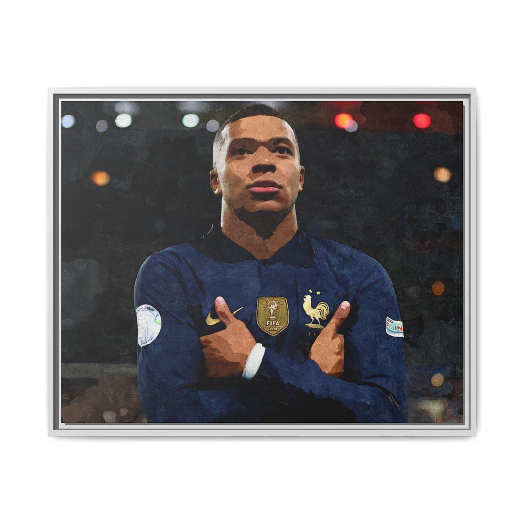 Kylian Mbappé Goal Celebration France National Team - Framed Canvas Art ...