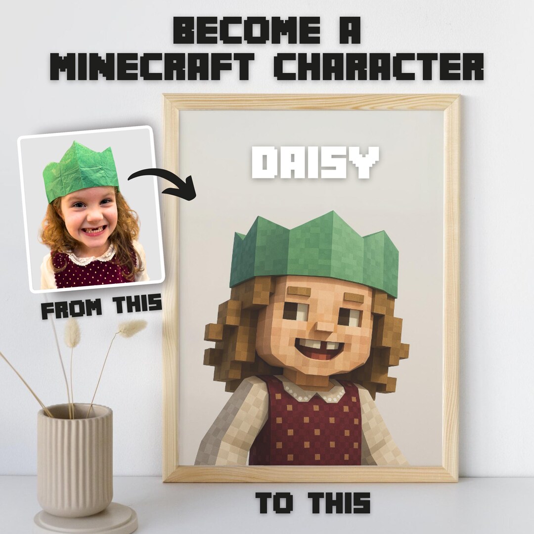 Custom Minecraft Style Portrait From Photo | Personalised Minecraft ...