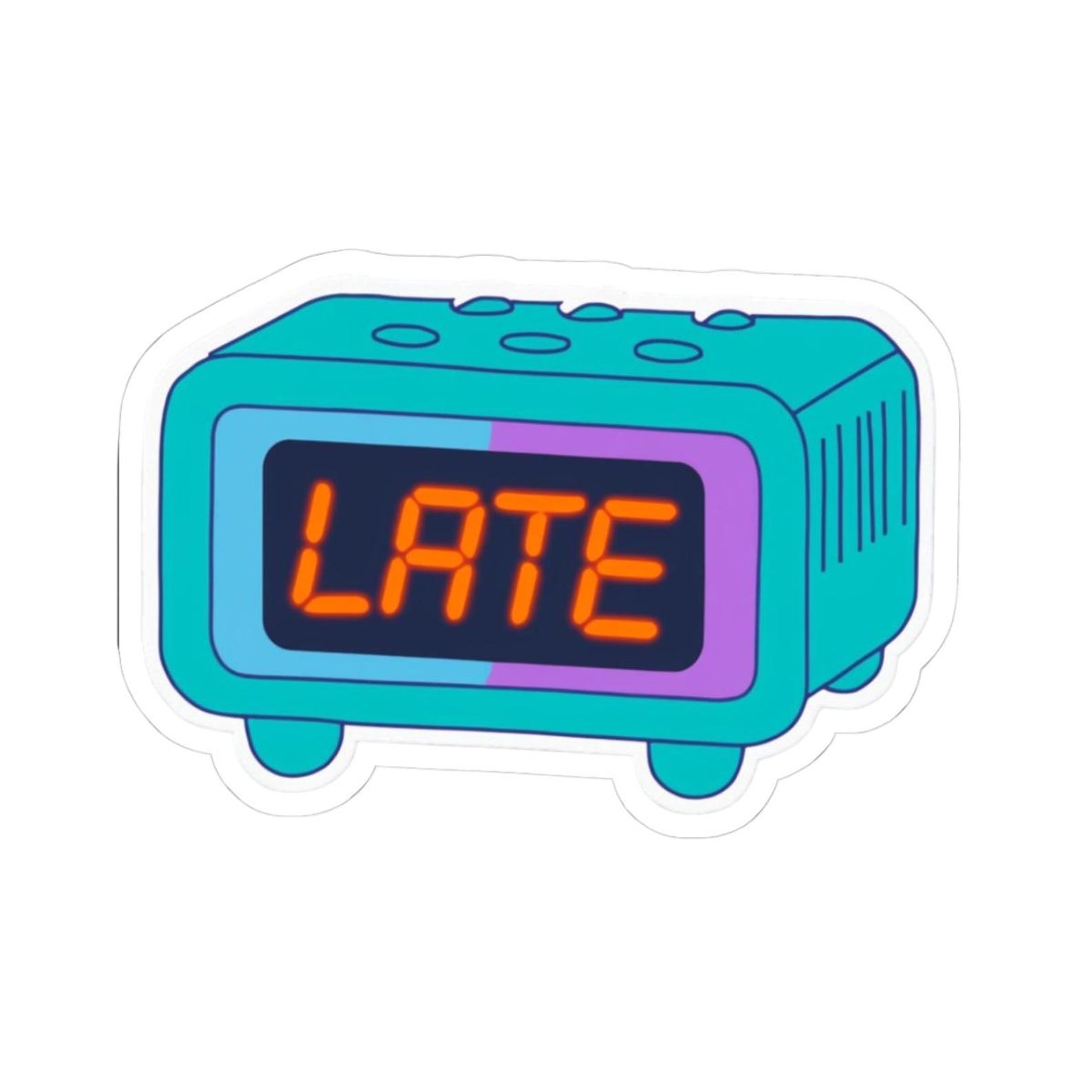 Colorful Late Alarm Clock Kiss-cut Stickers - Fun Gift for Students ...