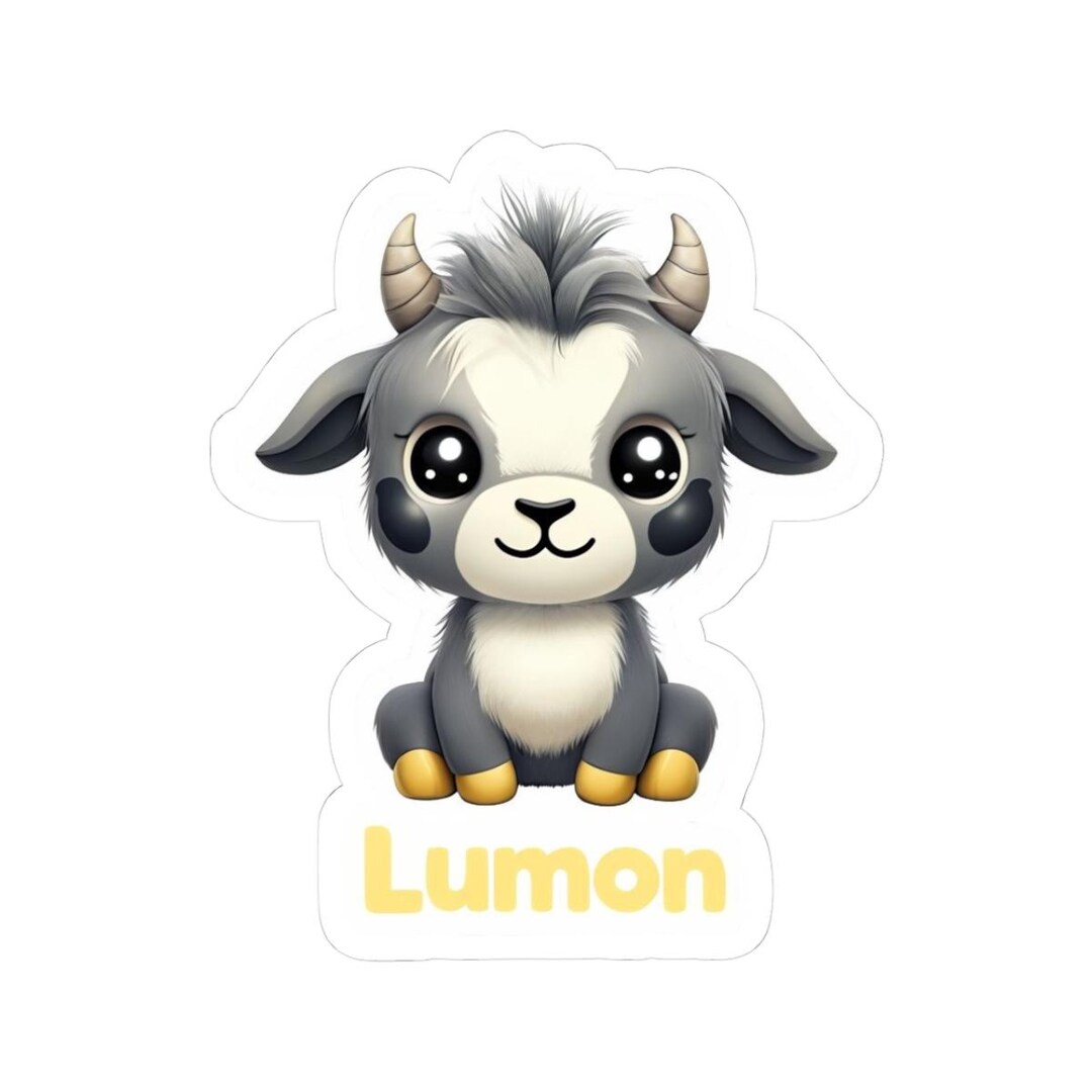 Cute Lumon Goat Sticker Laptop Decor, Customizable Gift Tags, Fun Kids ...